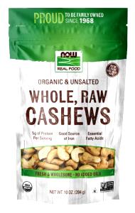 Calories in 1/4 cup (30 g) Organic Raw Whole Cashews and Nutrition Facts